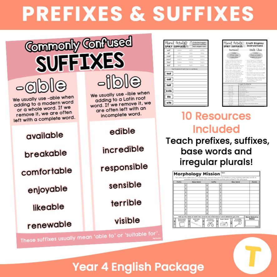 Prefixes And Suffixes Worksheet