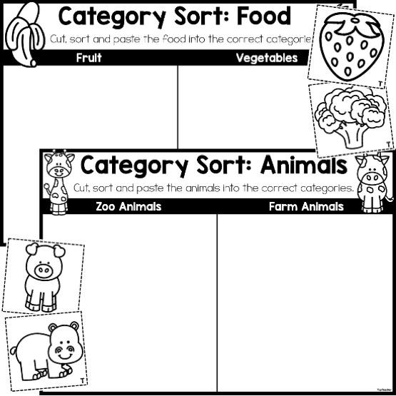 Category Sort: Sort & Classify Worksheets - Top Teacher