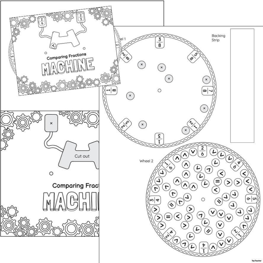 Comparing Fractions: Machine Wheel Activity - Top Teacher