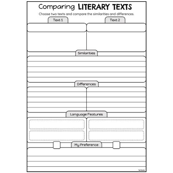 Comparing Literary Texts Worksheet - Top Teacher