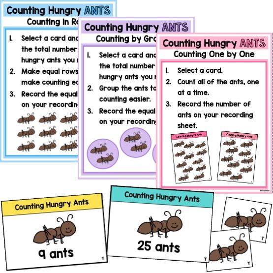 Counting Hungry Ants: Skip Counting Strategy Task Cards - Top Teacher