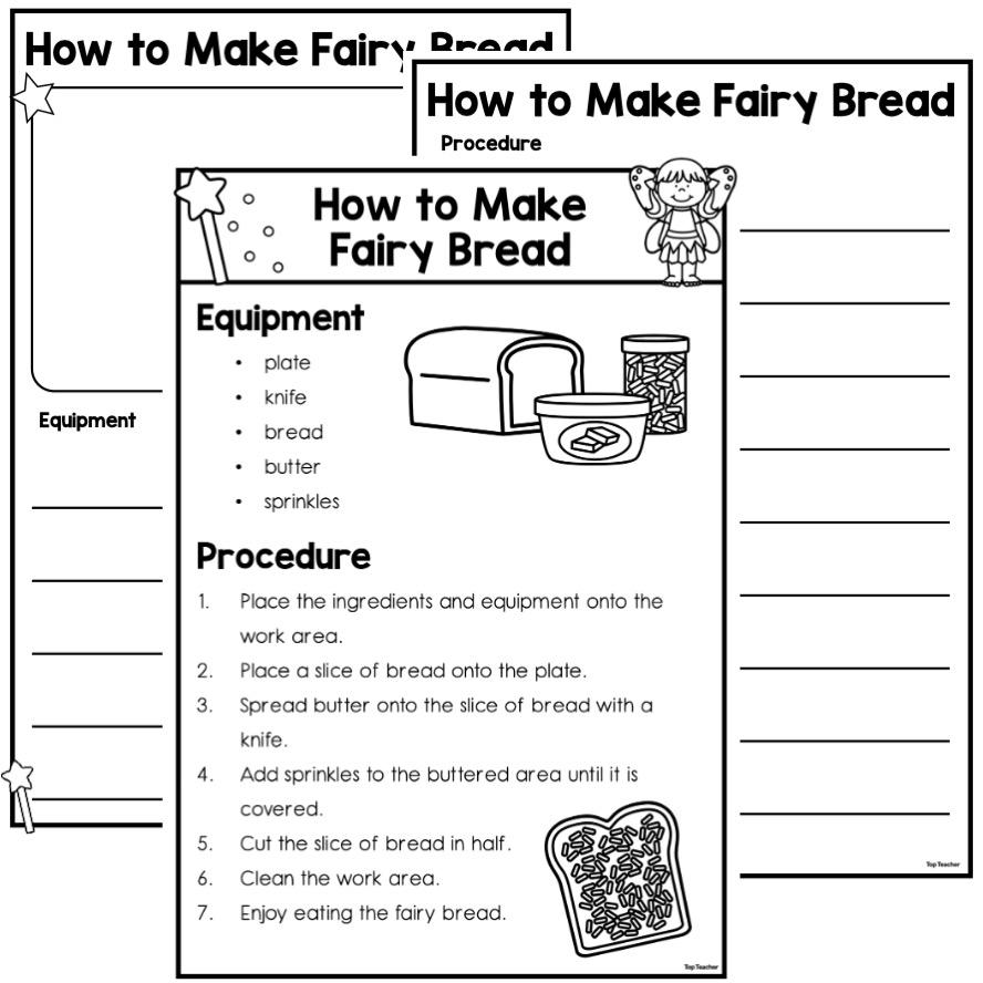 How to Make Fairy Bread: Procedure Writing Activity - Top Teacher