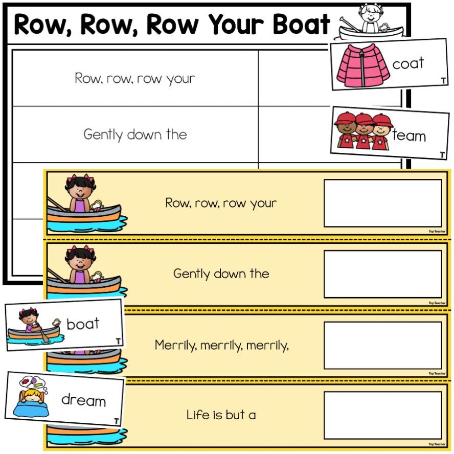 Nursery Rhyme Scramble: Row, Row, Row Your Boat Activity - Top Teacher