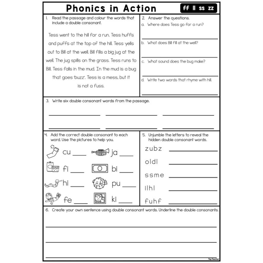 Finish the Decodable CVC Sentence Worksheets - Top Teacher