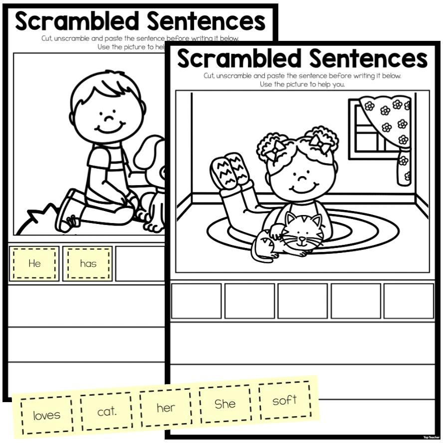 Scrambled Sentences: Sentence Structure Worksheets - Top Teacher