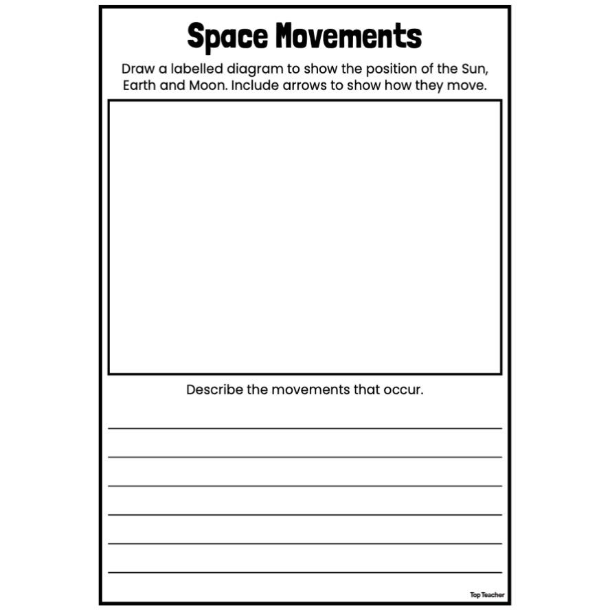 Space Movements: Earth & Space Sciences Worksheet - Top Teacher