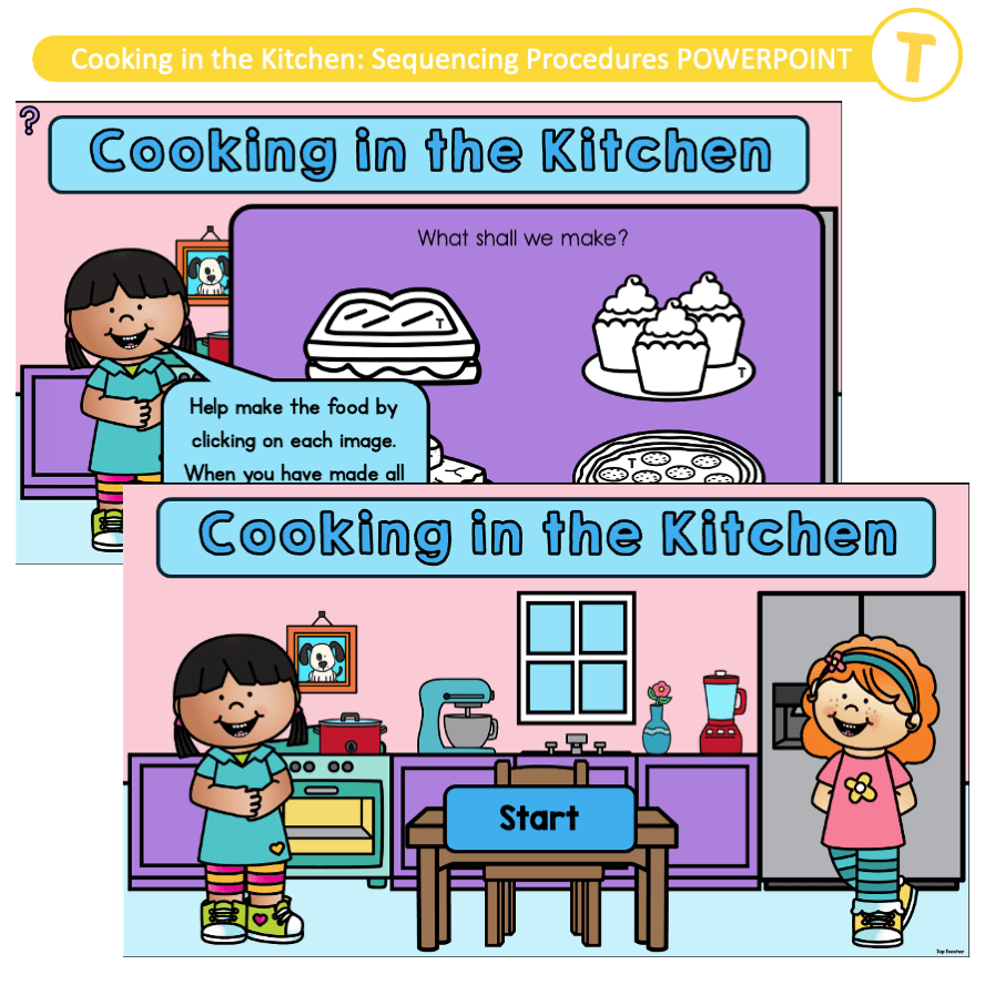 Cooking in the Kitchen: Sequencing Procedures POWERPOINT - Top Teacher