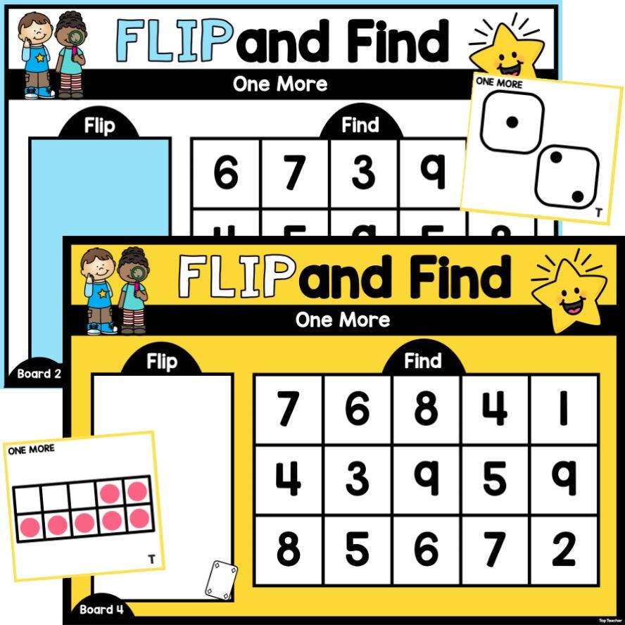 Flip & Find One More: Numbers to 10 Game - Top Teacher