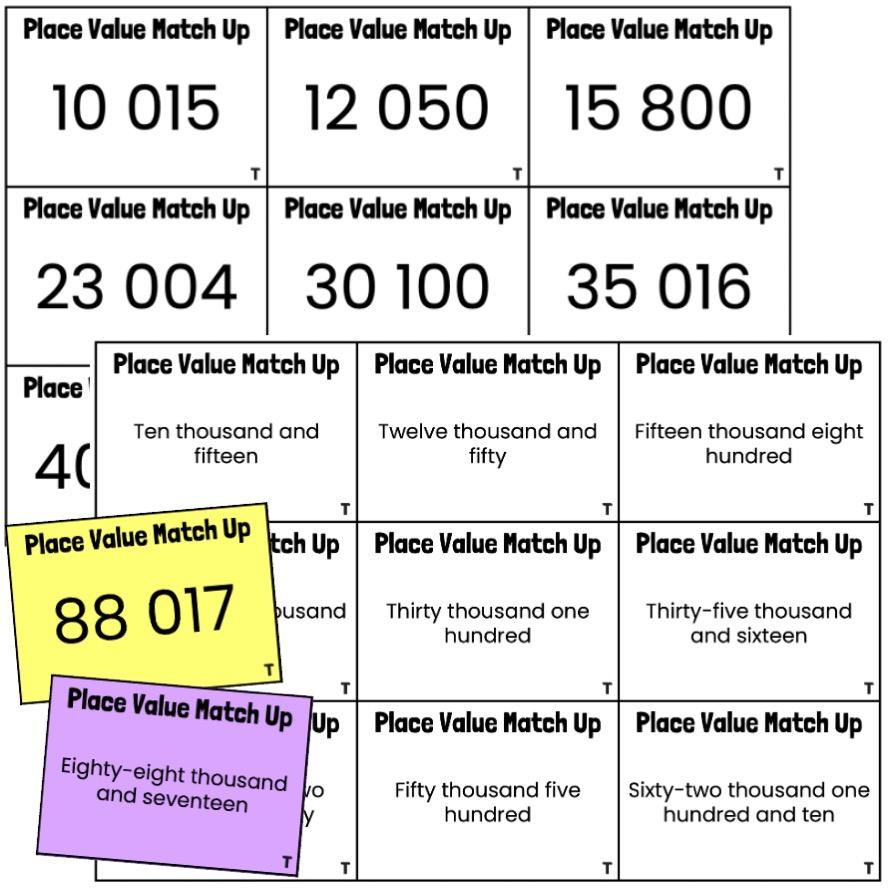 Place Value Match Up: Numbers Beyond 10 000 Game - Top Teacher