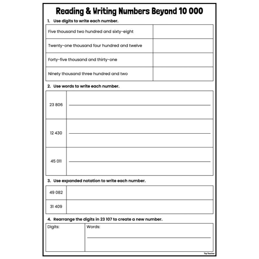 Number Writing