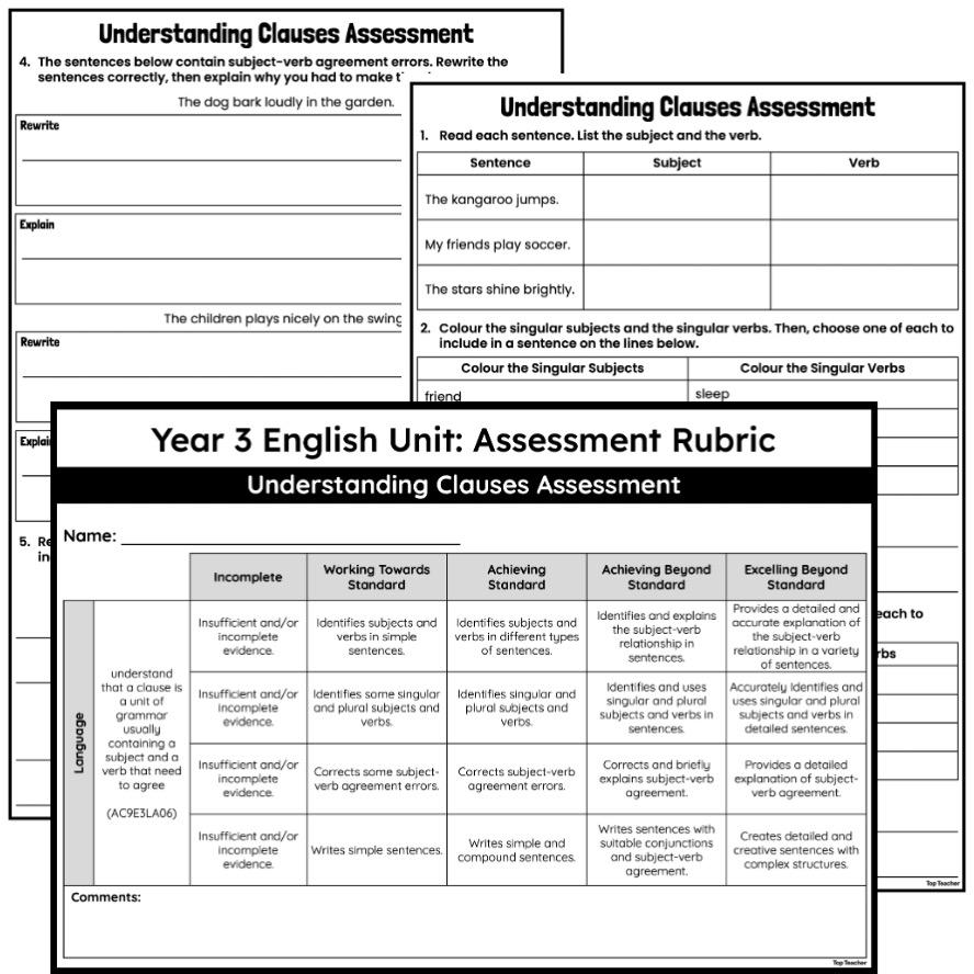 Understanding Clauses: Sentence Structure Assessment - Top Teacher