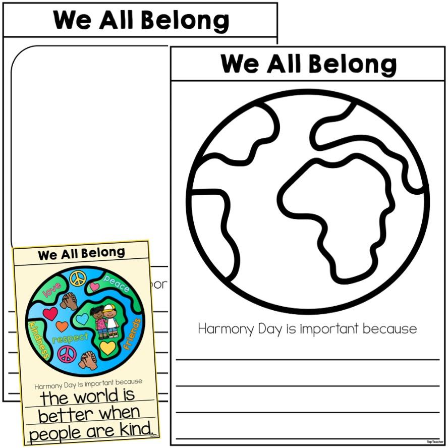 We All Belong: Harmony Day Worksheets - Top Teacher