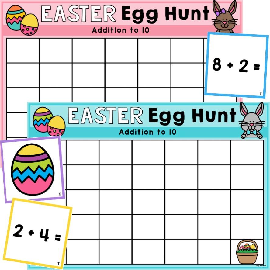 Easter Egg Hunt: Addition to 10 Game - Top Teacher