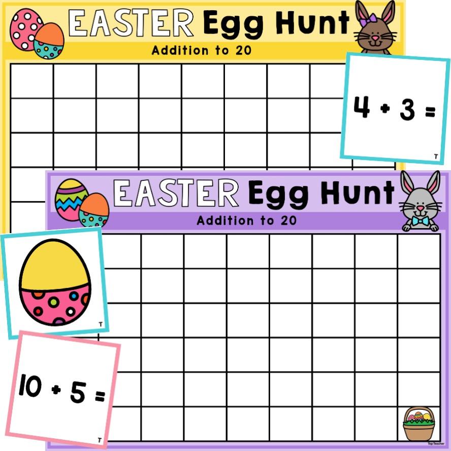 Easter Egg Hunt: Addition to 20 Game - Top Teacher