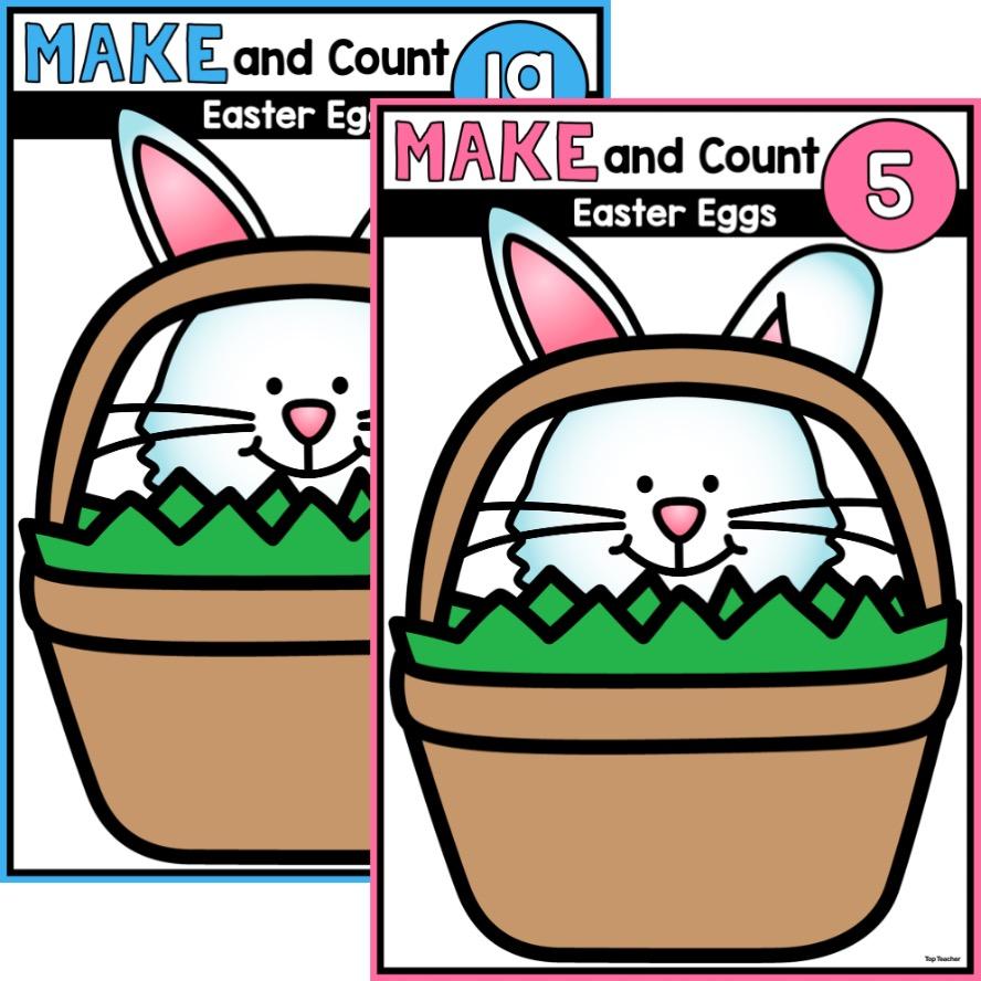 Make & Count Play Dough Mats 1-20: Easter Eggs - Top Teacher
