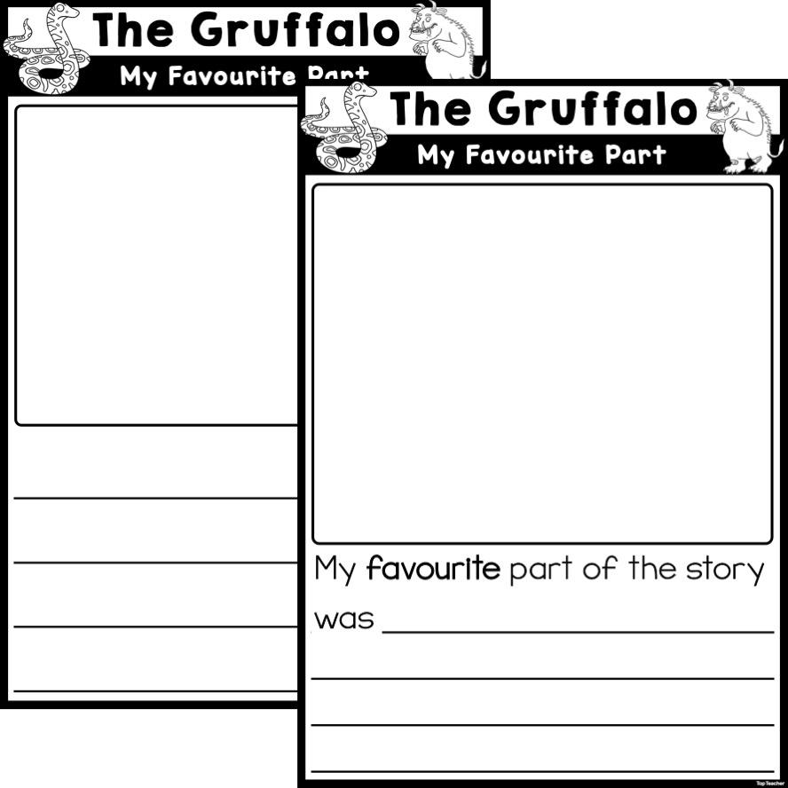 The Gruffalo: My Favourite Part of the Story Worksheets - Top Teacher