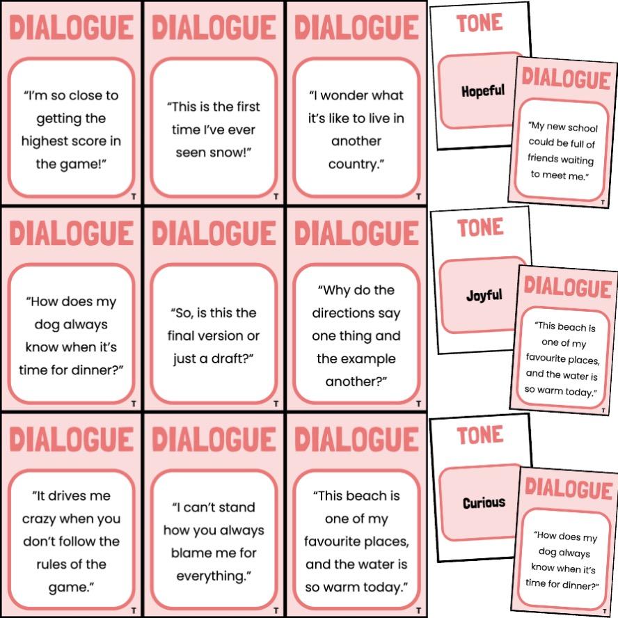 Dialogue Tone: Matching Dialogue & Tone Game - Top Teacher