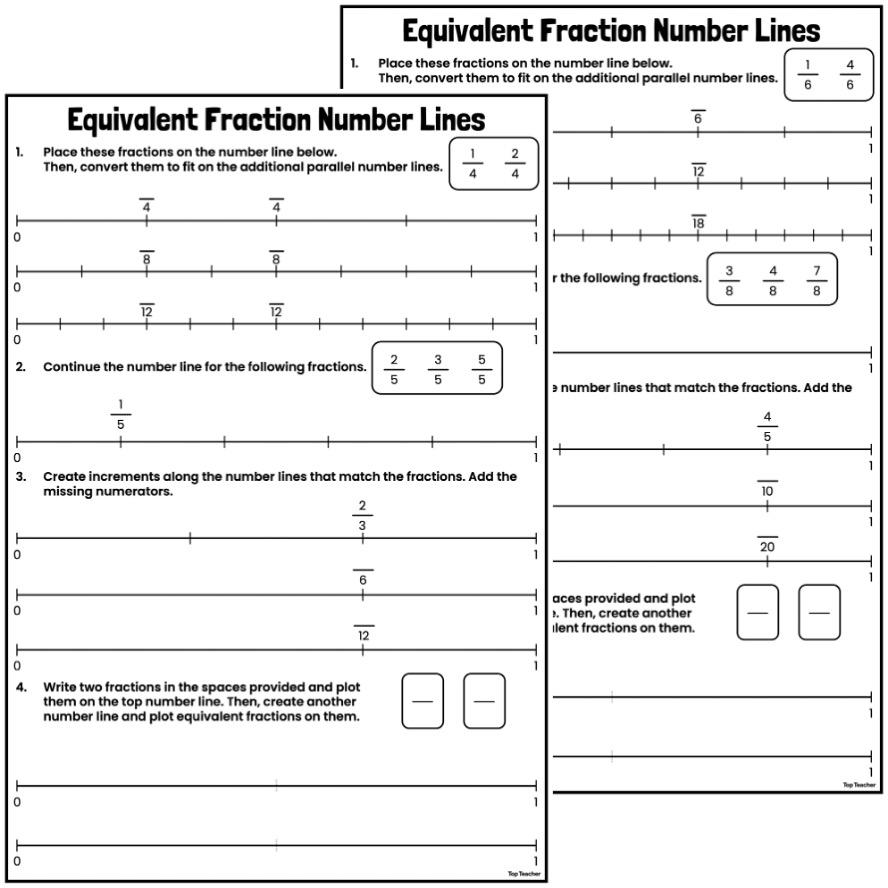 Comparing Fractions Number Line Worksheet Comparing Fractions