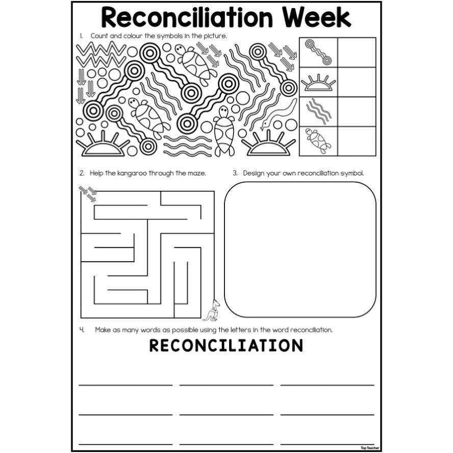 Reconciliation Week: Activity Worksheet 1 - Top Teacher