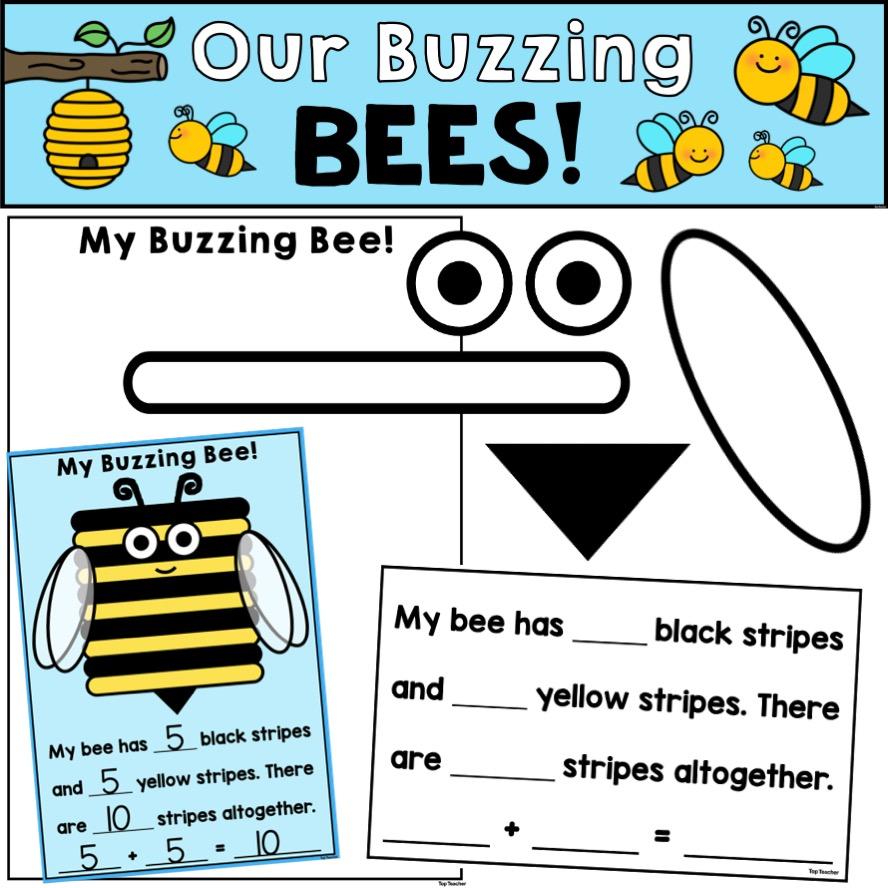 Buzzing Bees: Addition to 10 Craft - Top Teacher