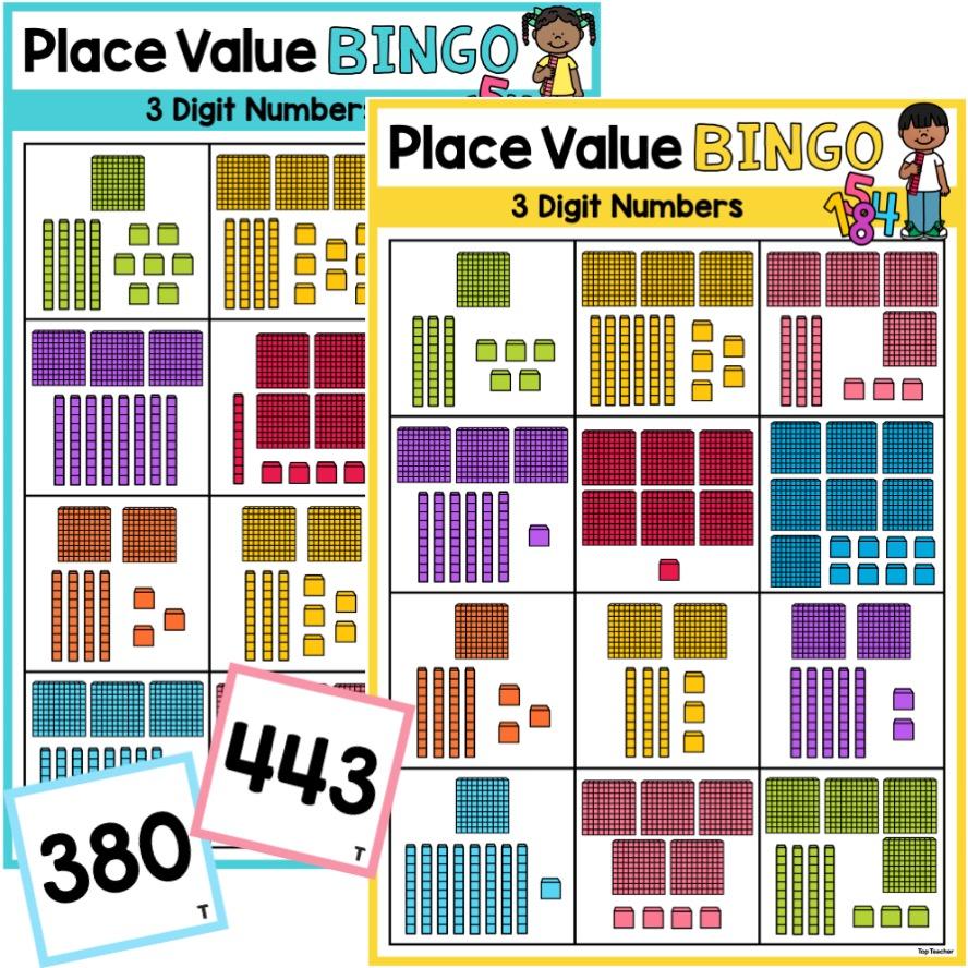 Place Value Bingo: Identifying 3 Digit Numbers Game - Top Teacher