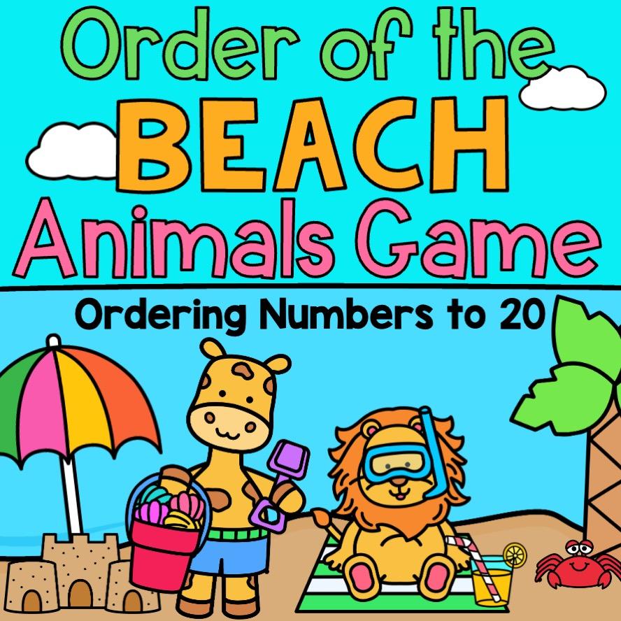 Order of the Beach Animals Game: Ordering Numbers to 20 POWERPOINT ...