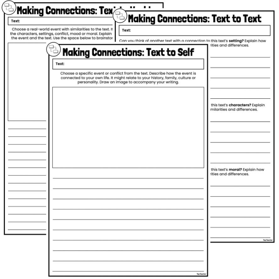 Making Connections: General Comprehension Worksheets - Top Teacher