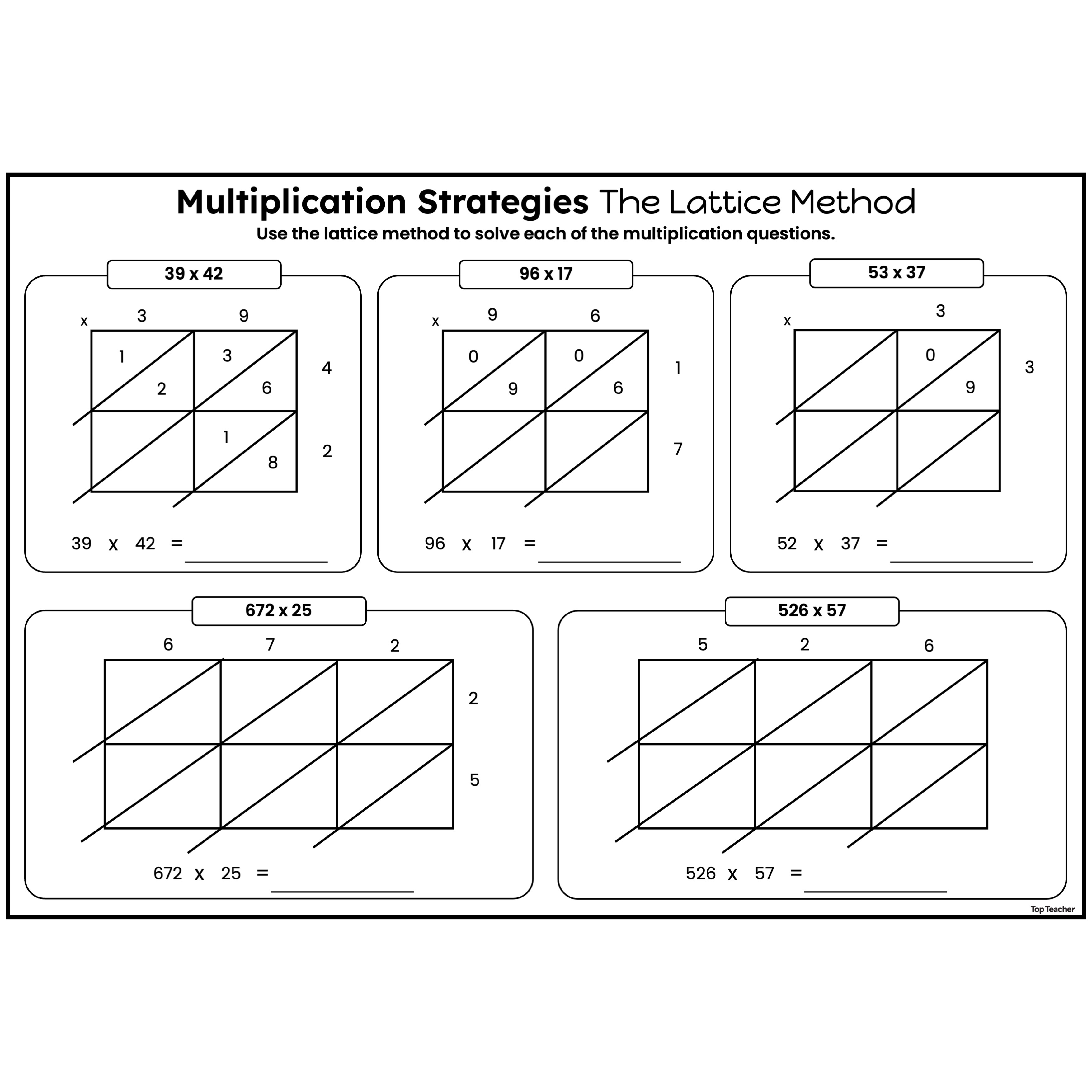 Multiplication Strategies: Lattice Method - Top Teacher