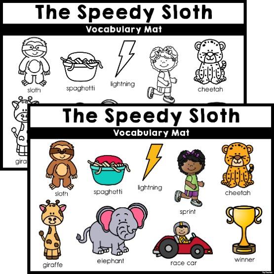 The Speedy Sloth: Vocabulary Mat - Top Teacher