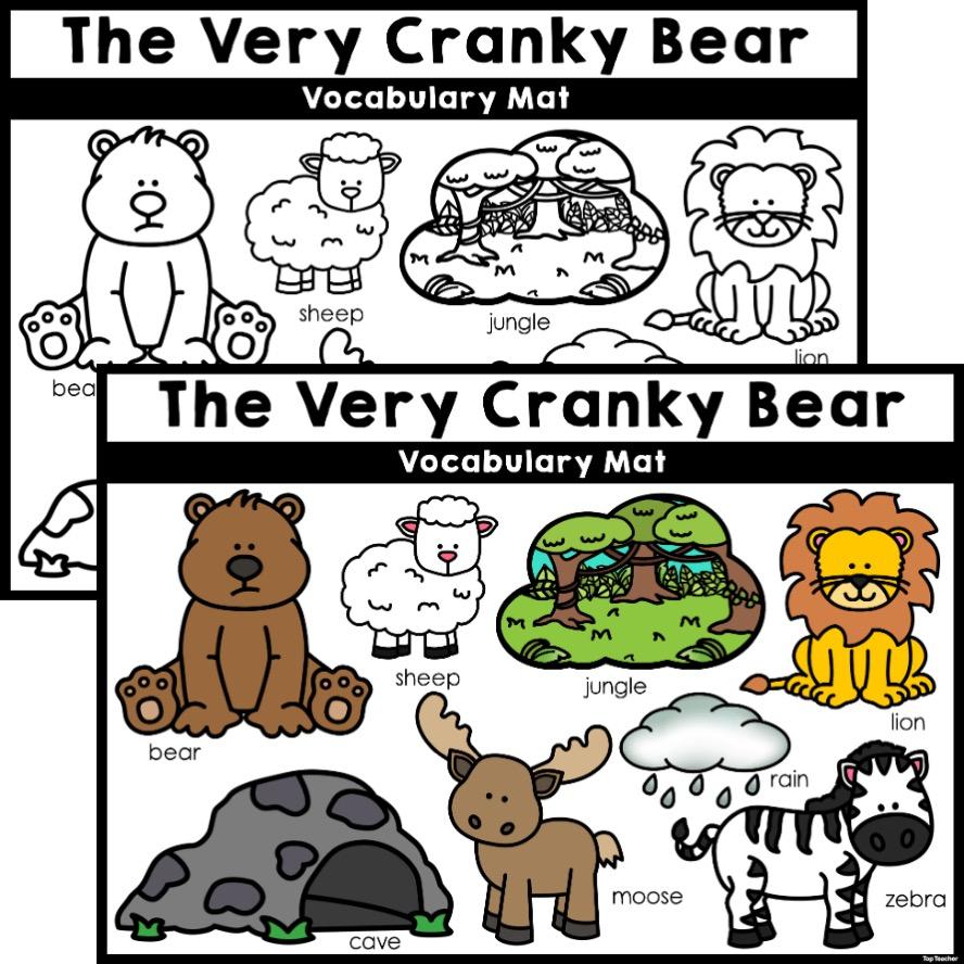 The Very Cranky Bear: Vocabulary Mat - Top Teacher