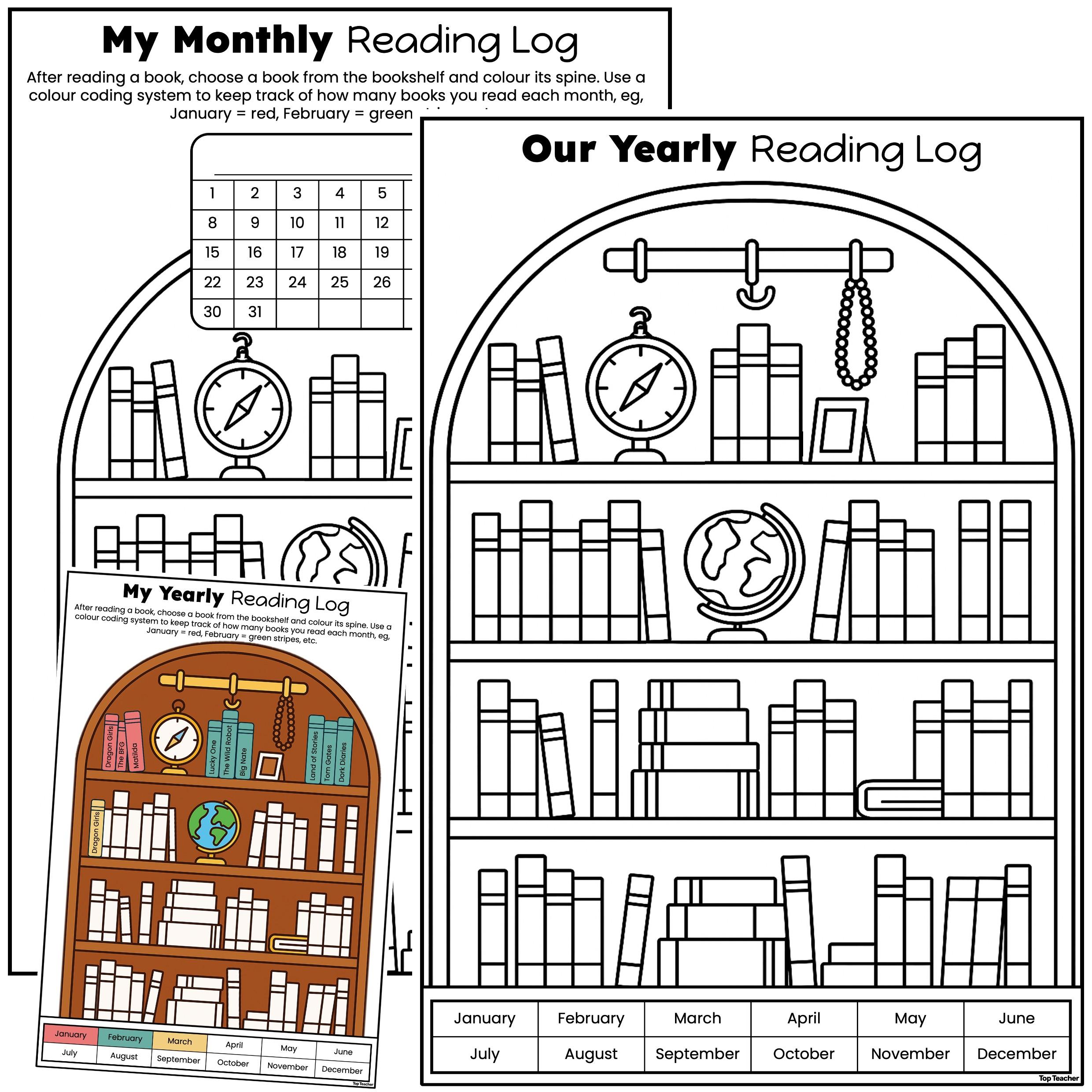 Reading Log: Book Week Worksheet - Top Teacher