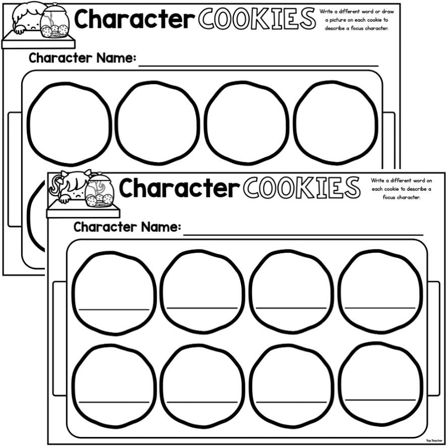 Character Cookies Worksheet - Top Teacher