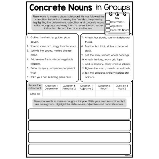 Concrete Nouns Worksheet