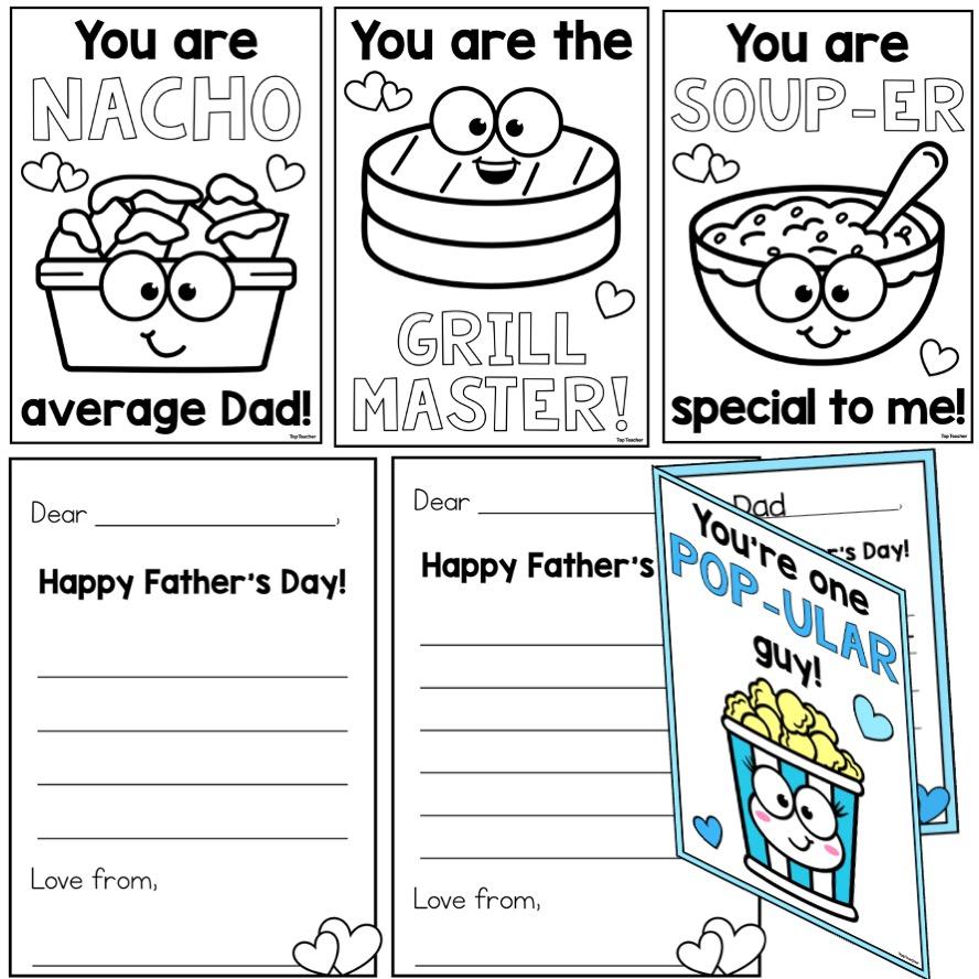 Father’s Day Food Pun Cards - Top Teacher