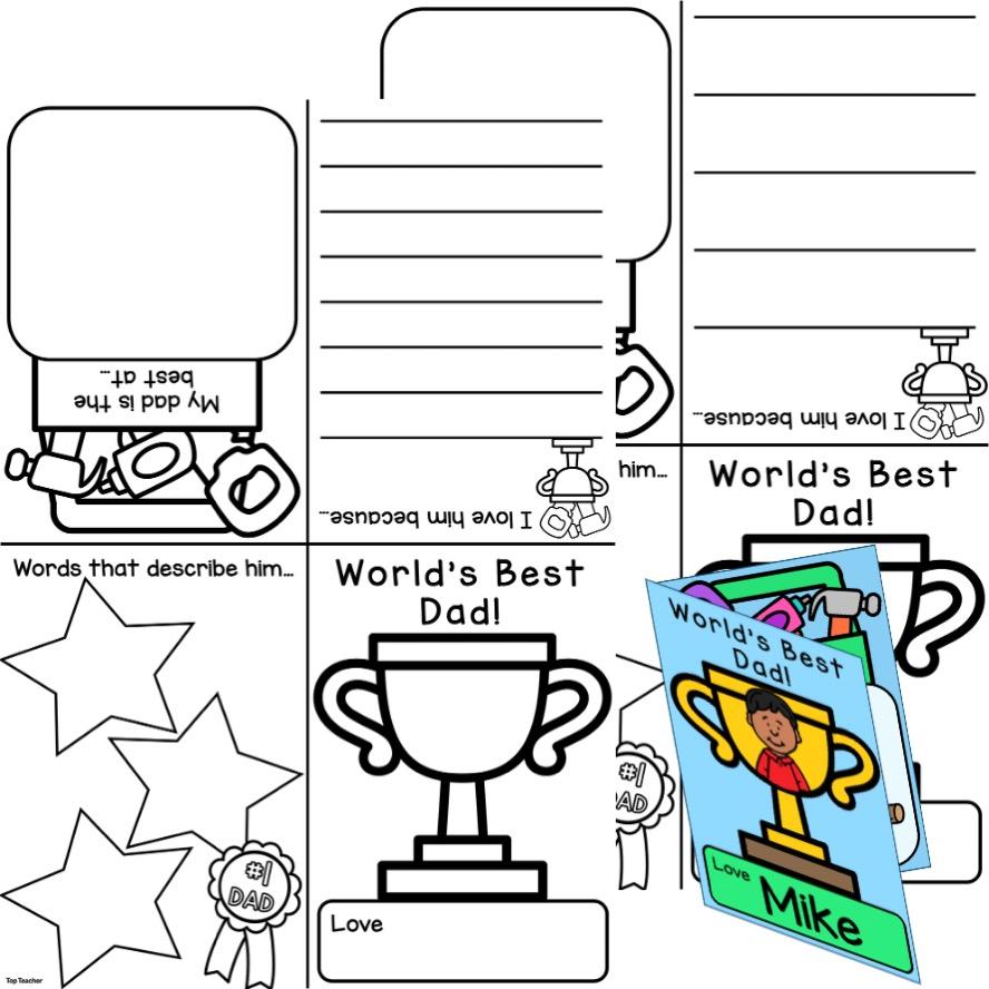 Father’s Day Mini Foldable Book - Top Teacher