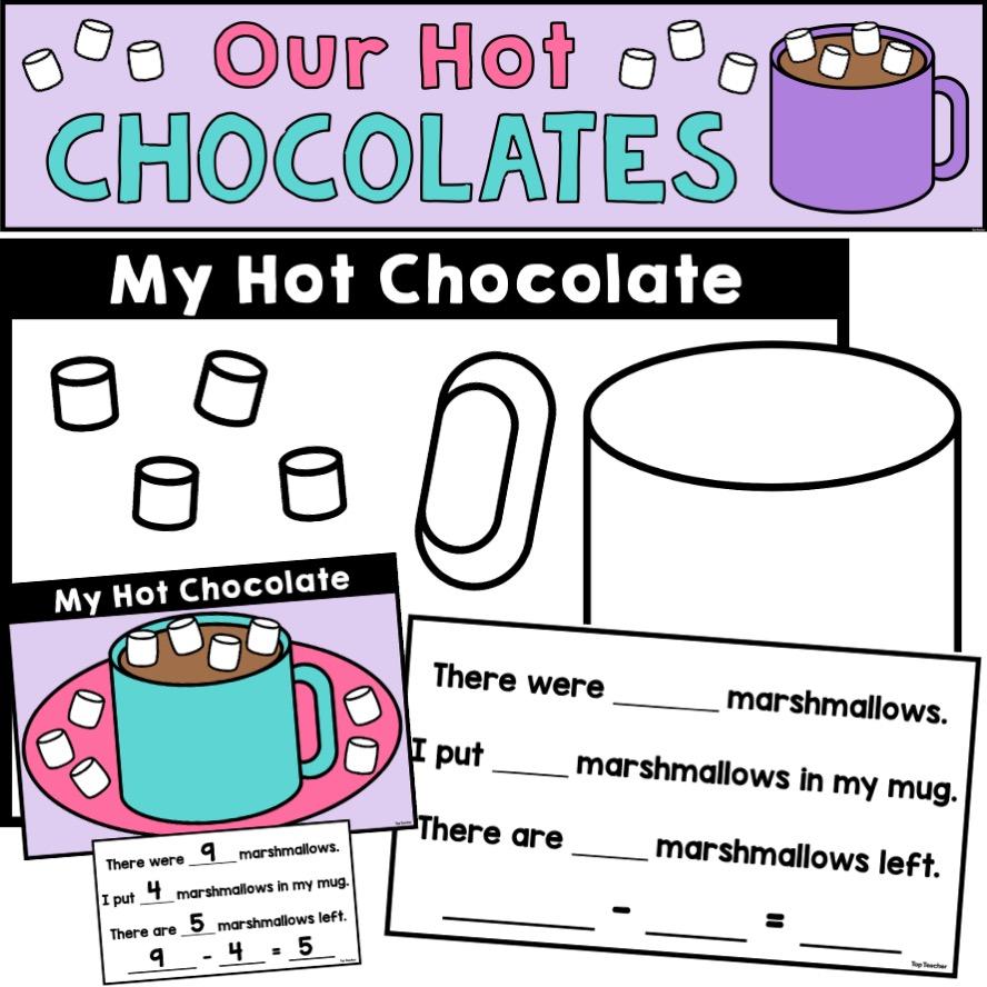 Hot Chocolate: Subtraction Within 10 Craft - Top Teacher