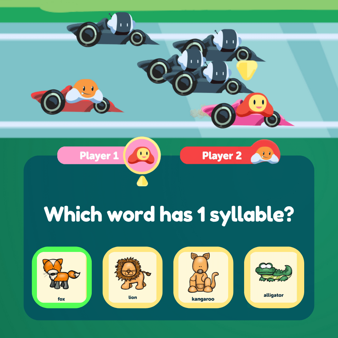 Counting Syllables: Animals LET’S RACE - Top Teacher
