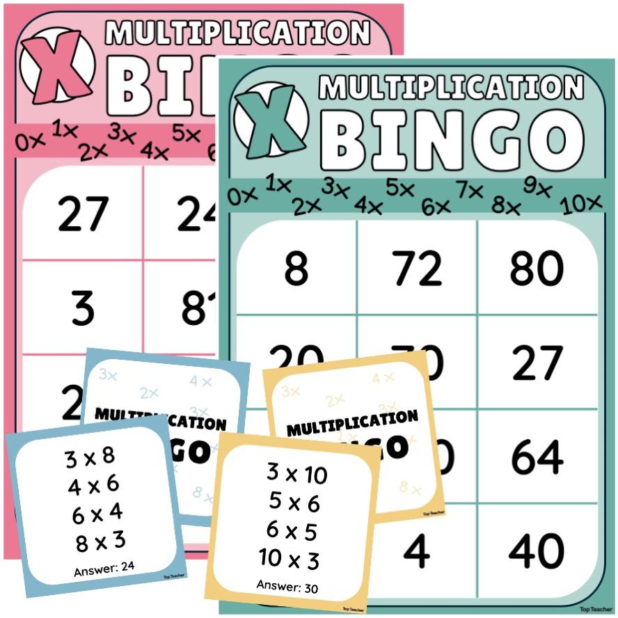 Multiplication Bingo (0-10x) Game - Top Teacher