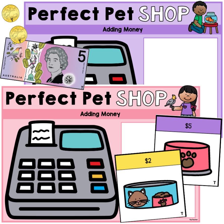 Perfect Pet Shop: Adding Dollars Money Activity - Top Teacher