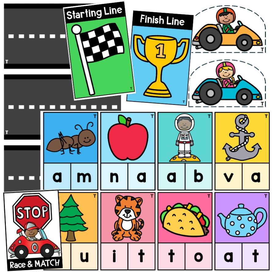 Race & Match Initial Sounds Game - Top Teacher