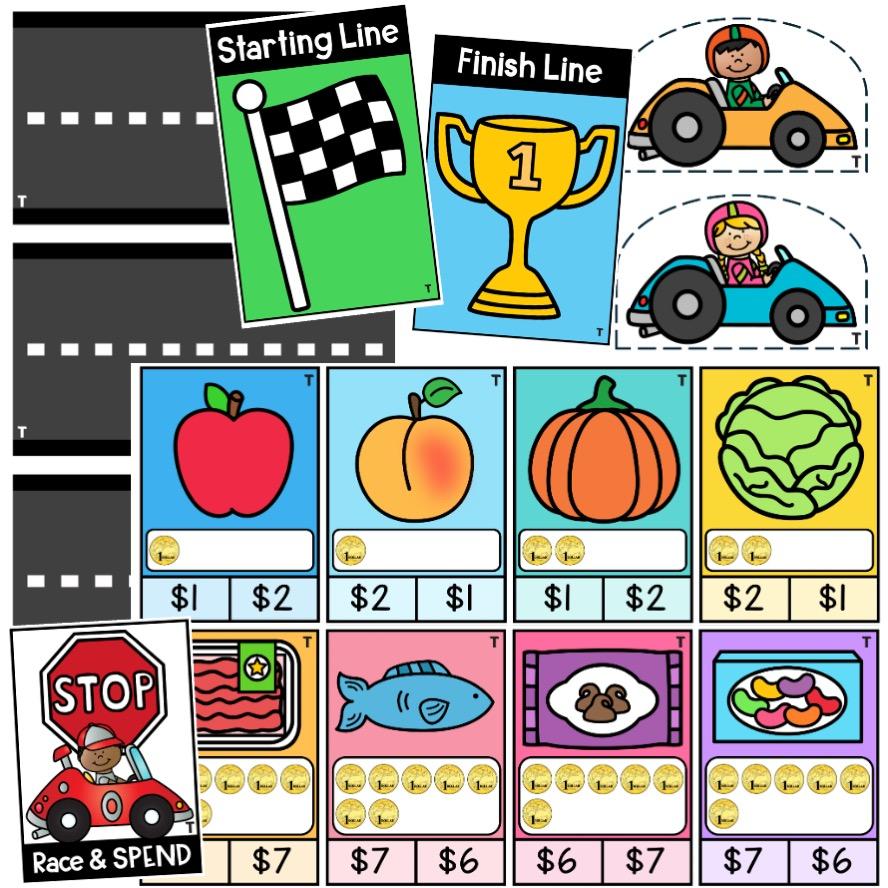 Race & Spend Counting Dollar Coins Game - Top Teacher