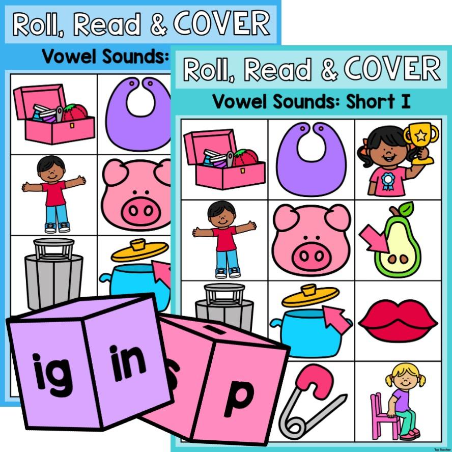 Roll, Read & Cover: Short I - Top Teacher