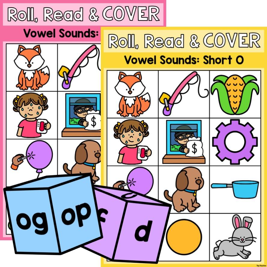 Roll, Read & Cover: Short O - Top Teacher