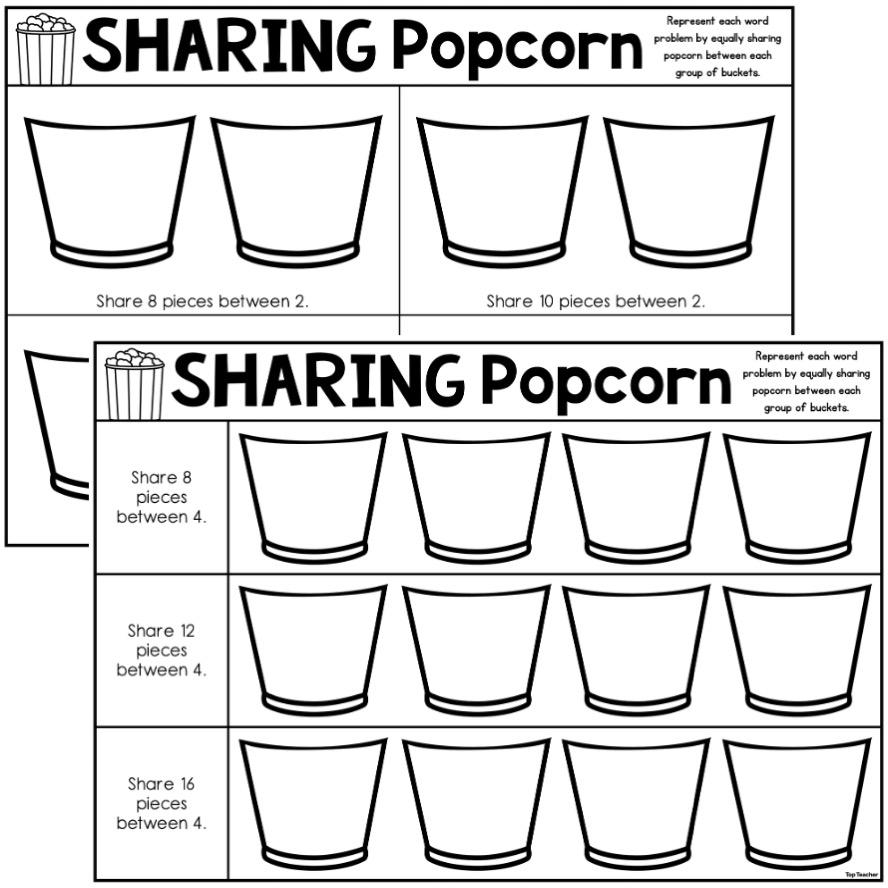 Sharing Popcorn Worksheets - Top Teacher