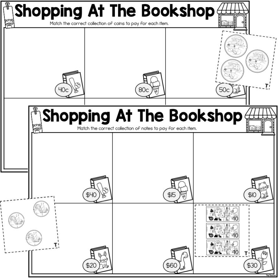 Shopping At The Bookshop: Counting Money (Same Denominations ...