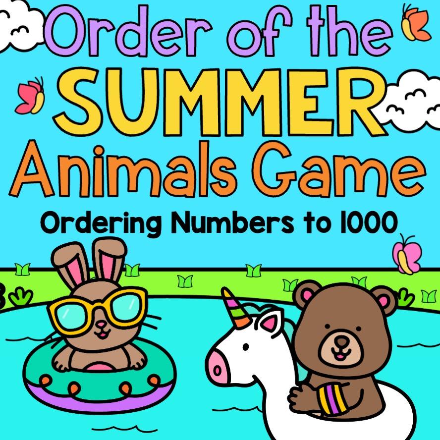 Order of the Summer Animals Game: Ordering Numbers to 1000 POWERPOINT ...