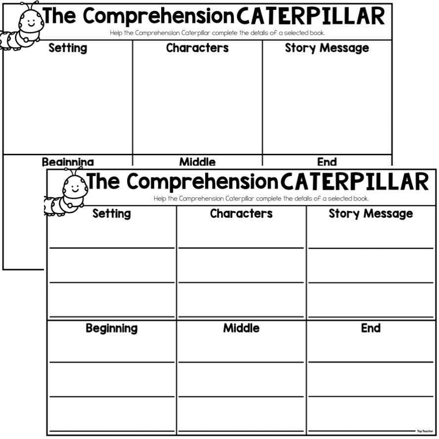 The Comprehension Caterpillar Worksheet - Top Teacher