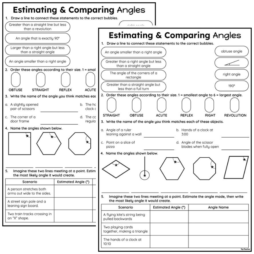 Angle Review Worksheet