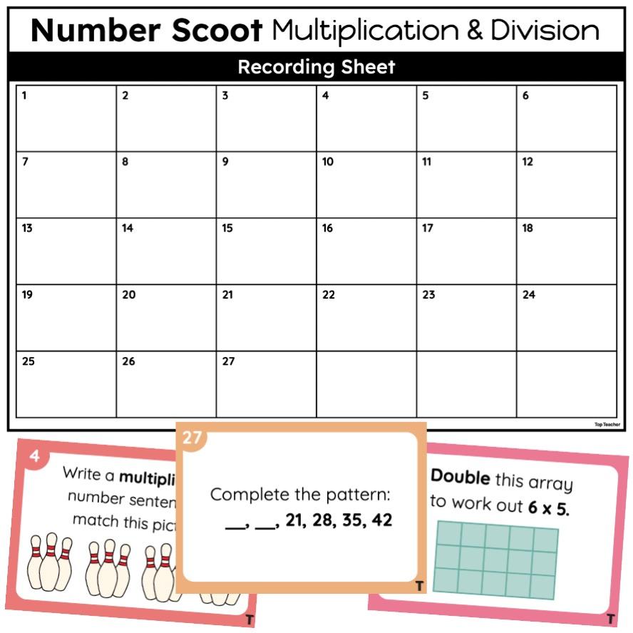 Multiplication and Division Scoot Activity - Top Teacher