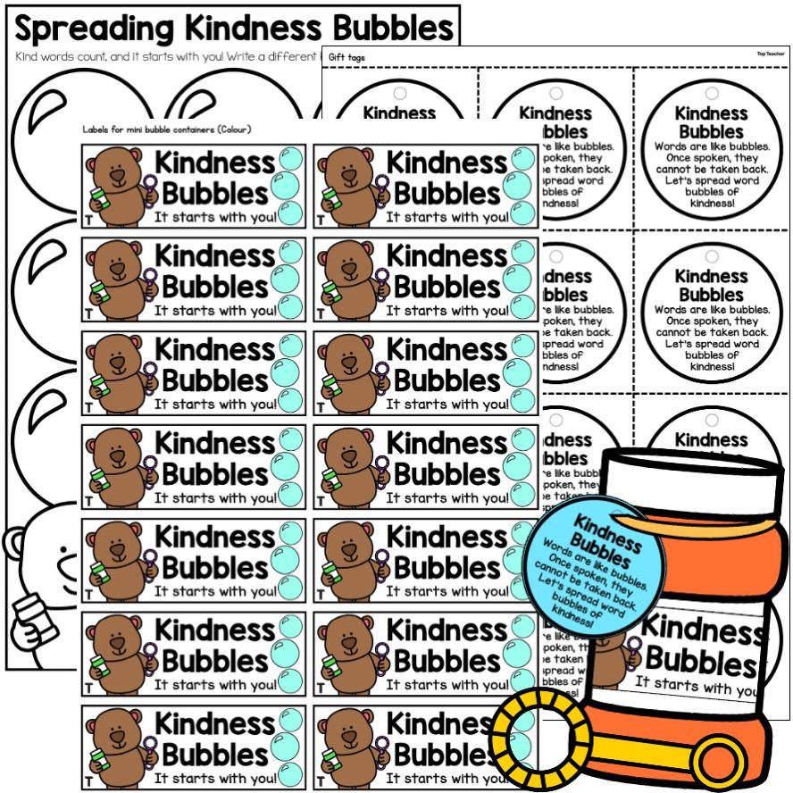 Kindness Bubbles: The Power of Words Activity & Gift - Top Teacher